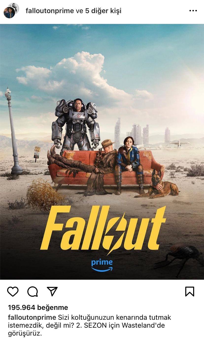 "Fallout" Dizisinin İkinci Sezonu Çekilecek, Amazon Prime Video Onay ...